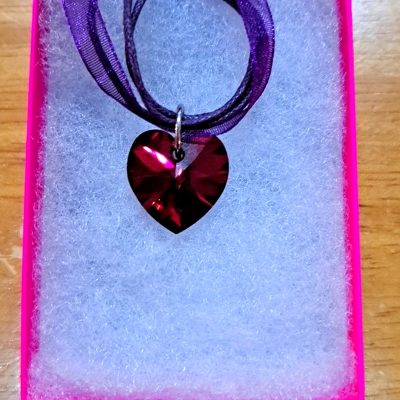 Jewelry | Crimson Fire Crystal Heart Necklace | Poshmark